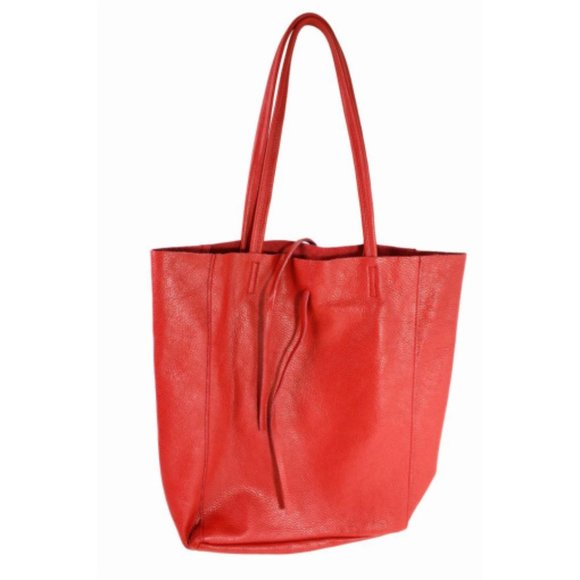 Ivan Troy | Bags | Chala Red Italian Soft Leather Tote Bag Stylish And ...